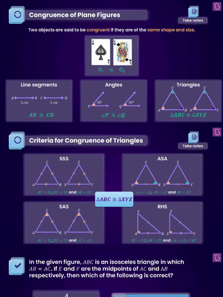 Congruency of Triangles - Olympiad | PDF