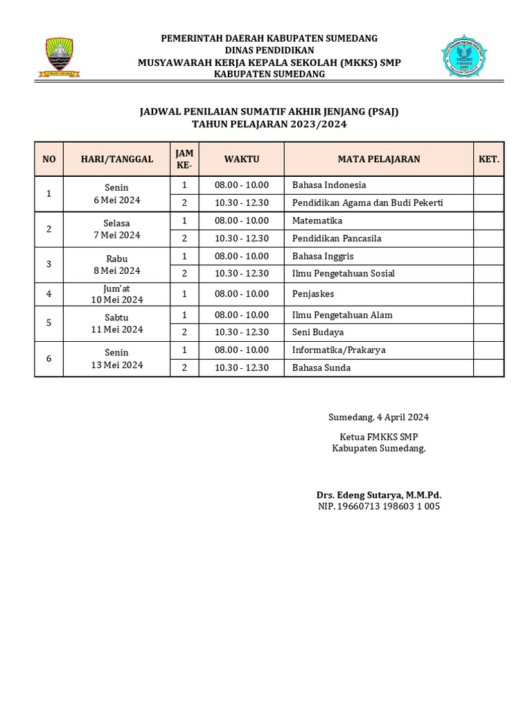 Jadwal Psaj 2024 | PDF