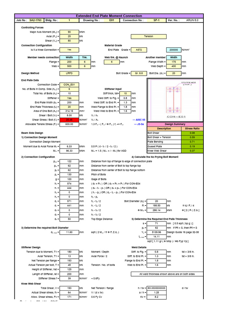 Moment Connection Design (Ver-6) | Download Free PDF | Mechanical ...