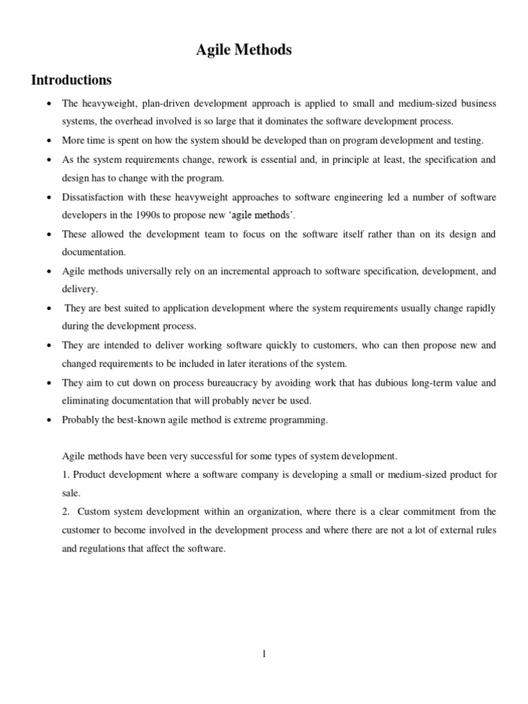 Agile Software Development Methods Explained | PDF | Agile Software ...