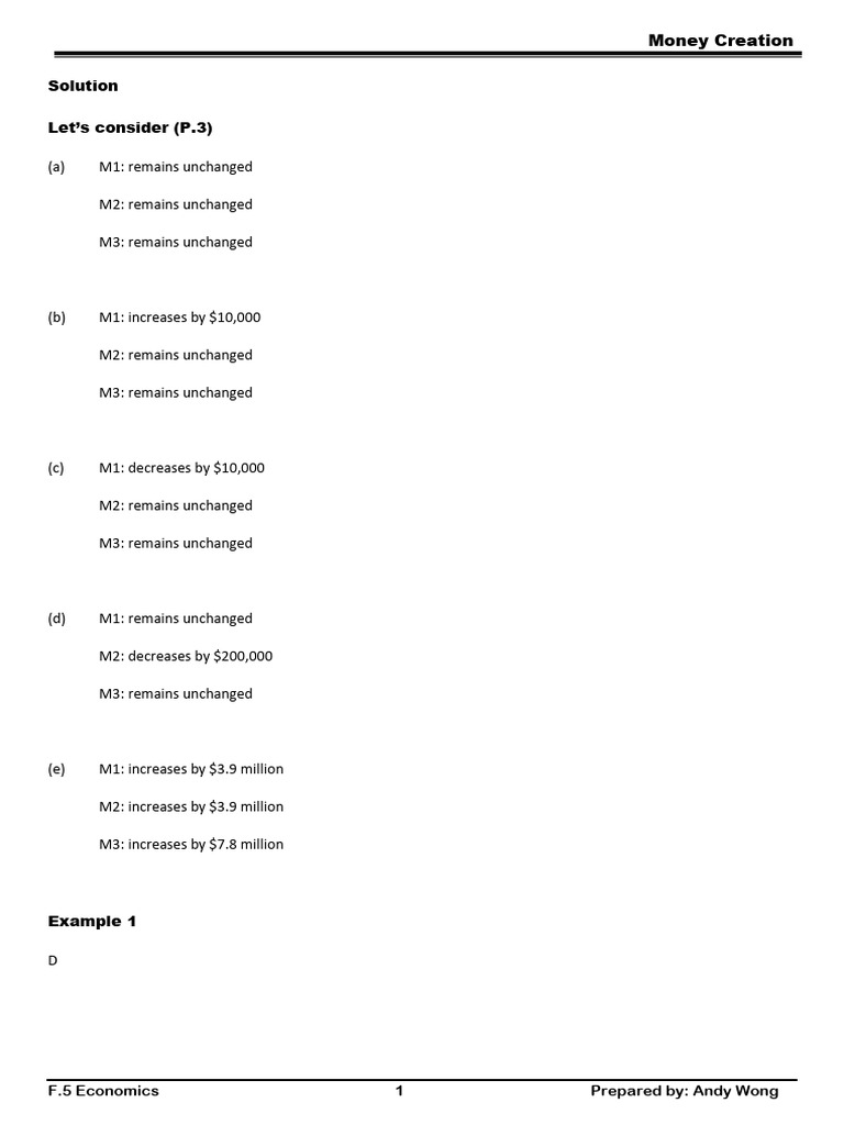 Understanding Money Creation in Economics | PDF | Money Supply ...