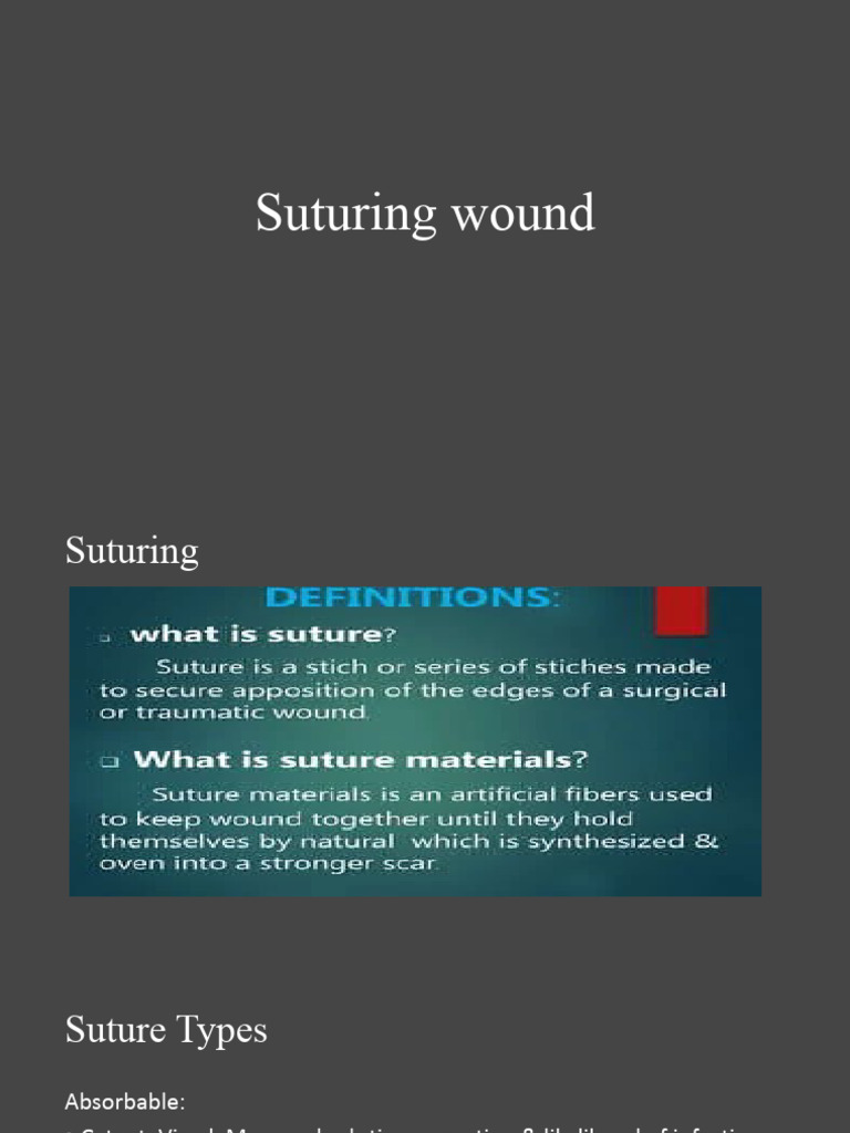 Suturing wound | Download Free PDF | Surgical Suture | Wound
