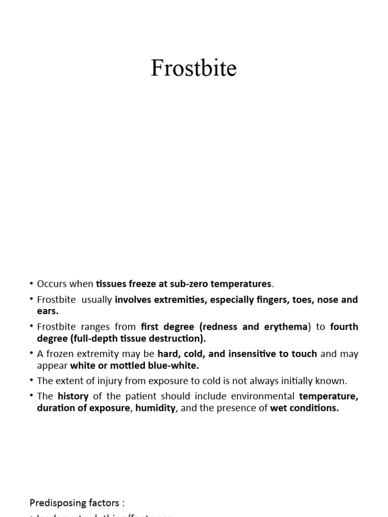 Frostbite | PDF | Clinical Medicine | Medical Specialties