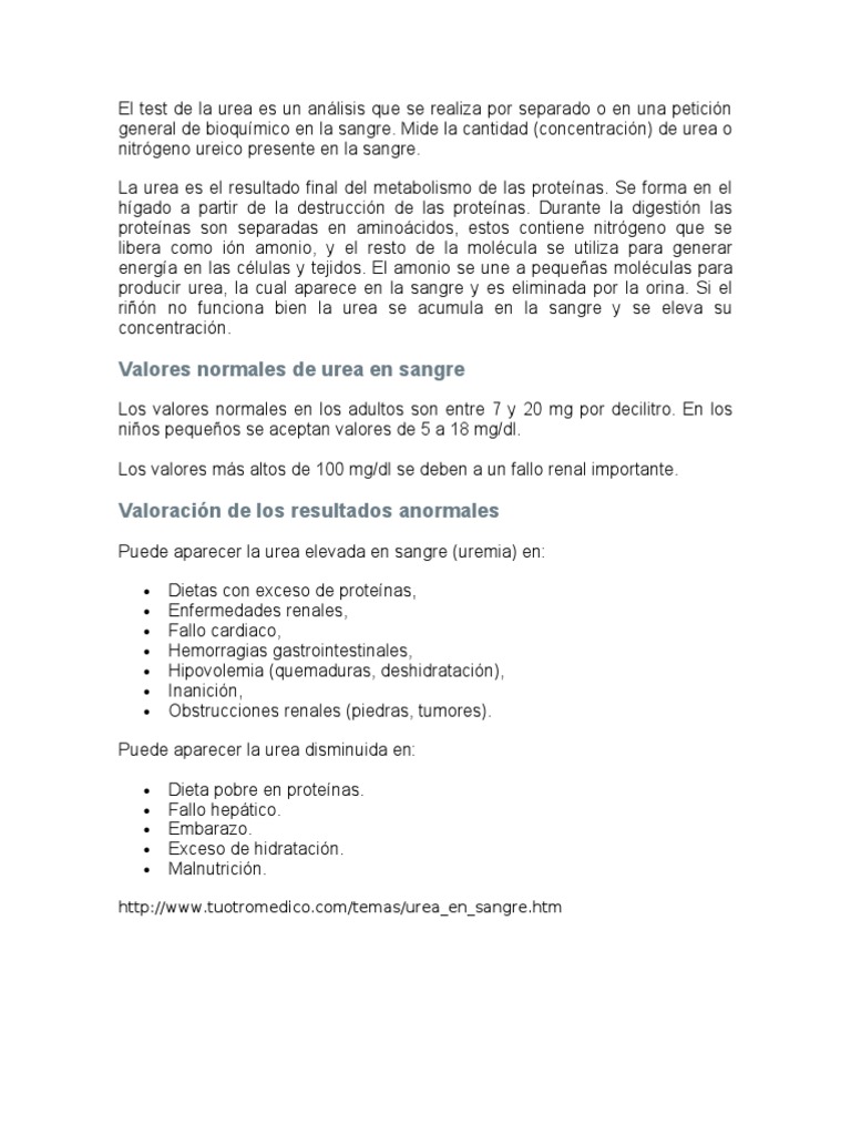 El análisis de urea en sangre: explicación del ciclo de la urea ...
