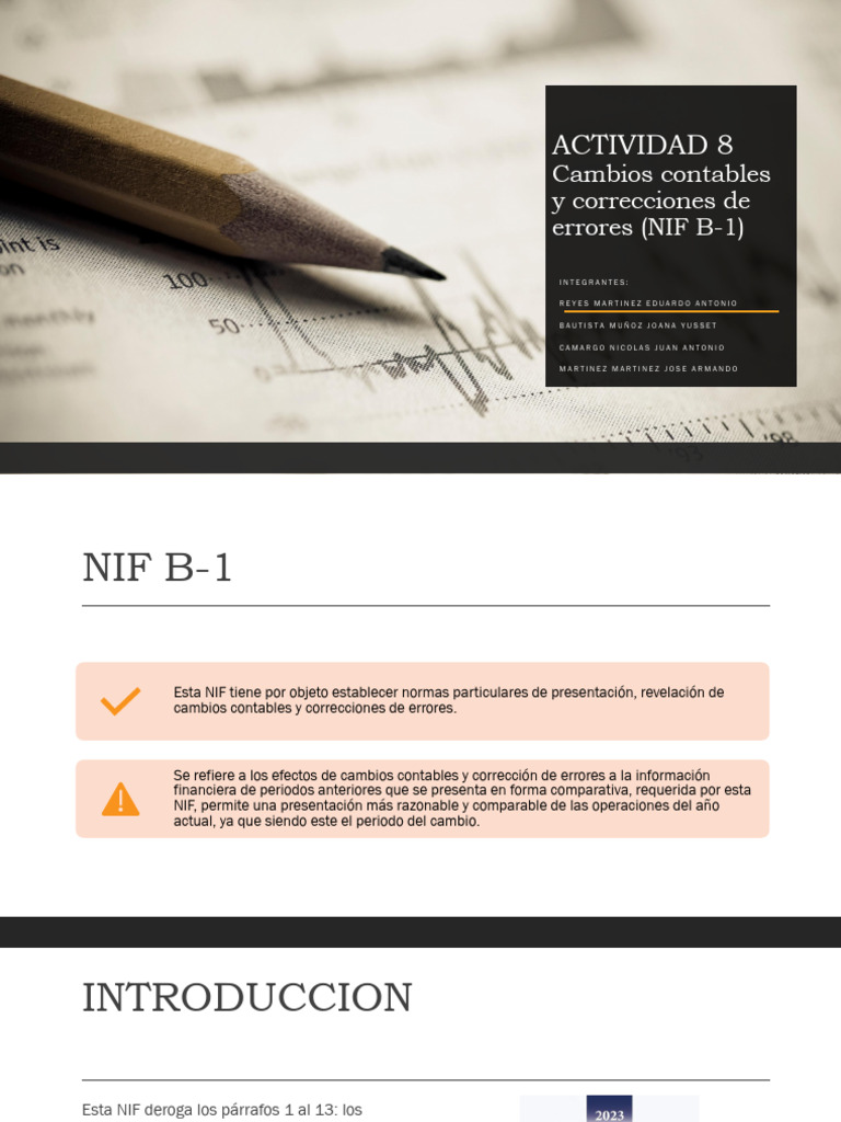 EQPO6_PRESENTACION NIF B-1 | PDF | Contabilidad | Estado financiero