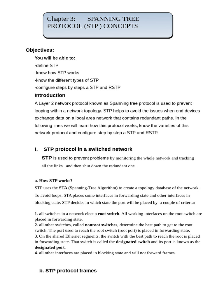 Chap 3 STP CONCEPTS | PDF | Network Switch | Networking Standards