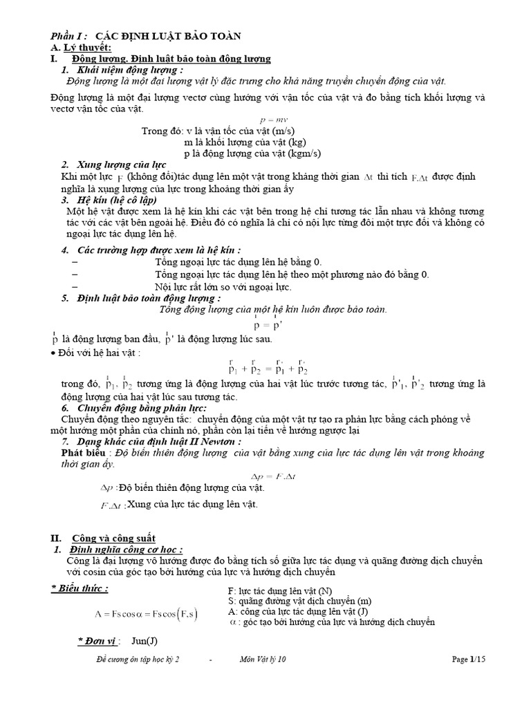 De Cuong On Tap Hoc Ki 2 Mon Vat Ly 10 | PDF