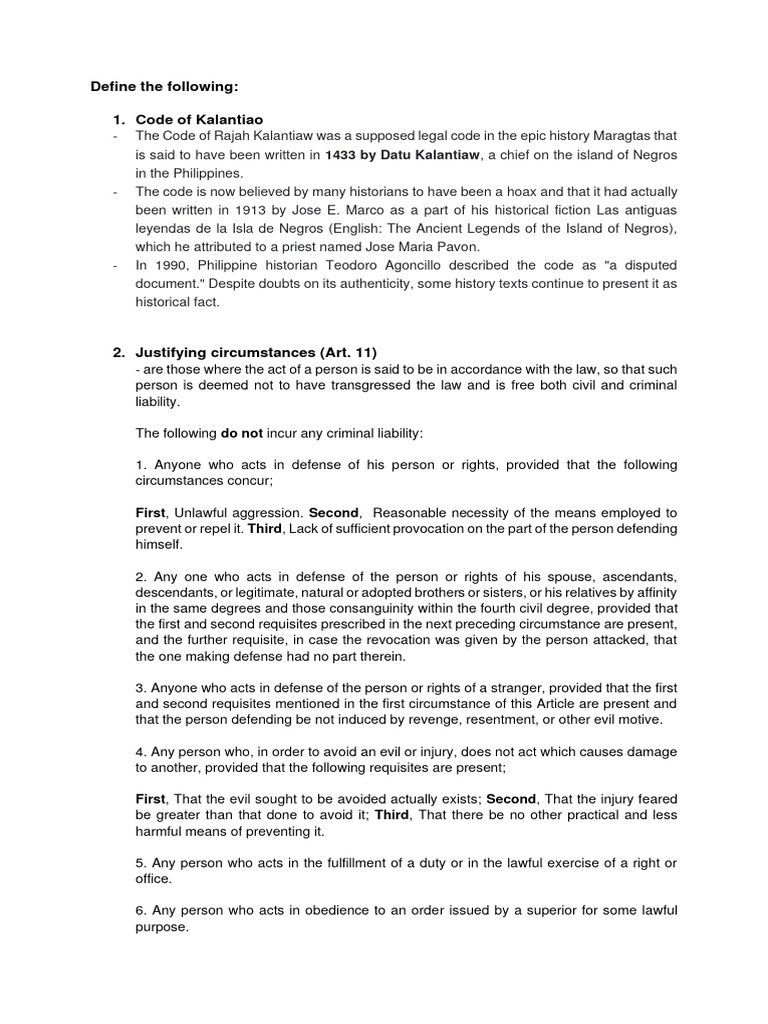 Code of Kalantiaw | PDF | Aiding And Abetting | Crimes