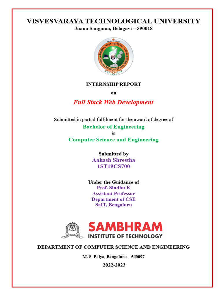 Aakash_Internship_report | PDF | World Wide Web | Internet & Web