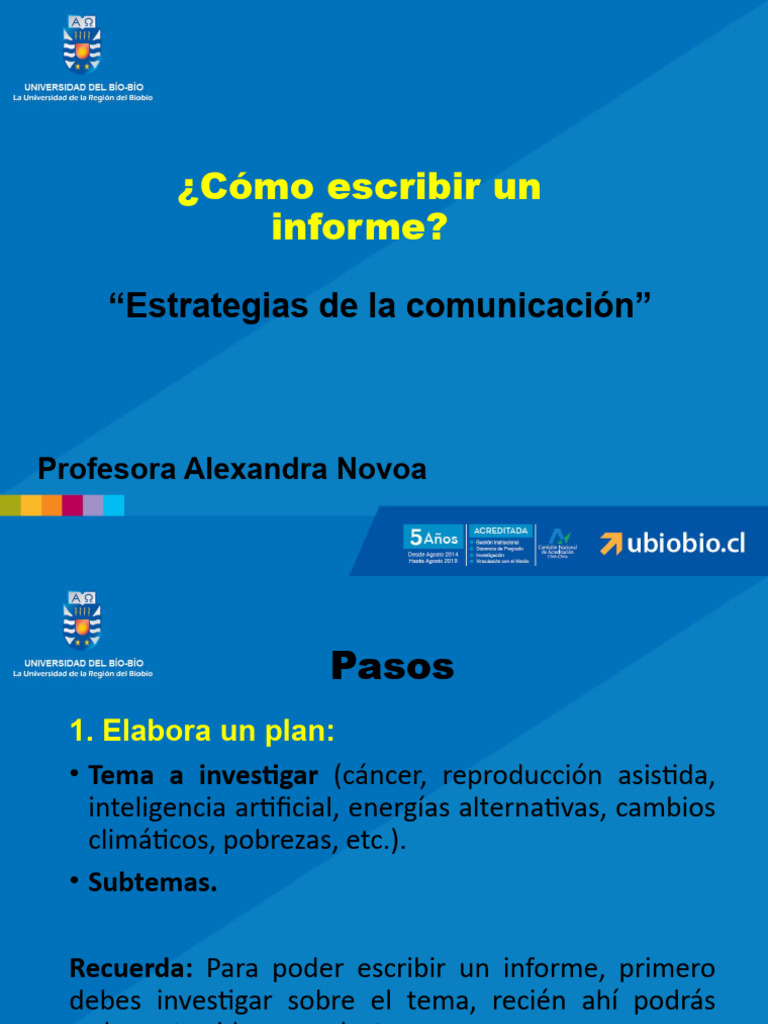 Cómo Escribir Un Informe | PDF | Crecimiento personal y profesional