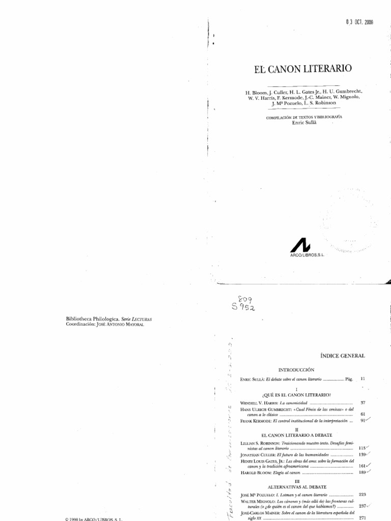 Sulla, Enric - El Debate Sobre El Canon Literario | PDF
