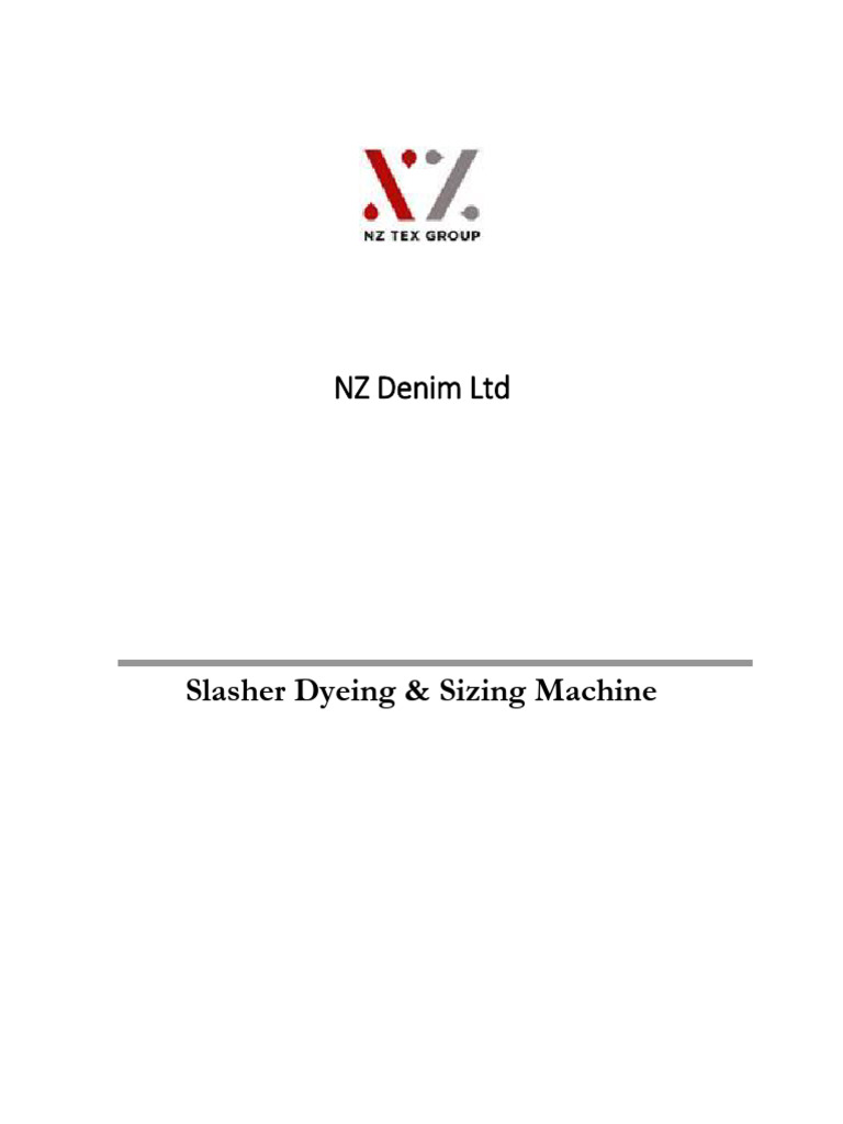 Slasher Dyeing SOP for NZ Denim Ltd | PDF | Weaving | Dyeing