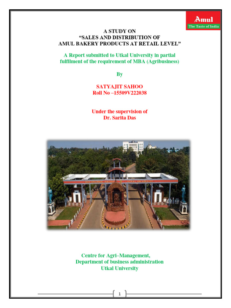 Satyajit Sahoo Internship Report (7008) | PDF | Dairy Products | Dairy