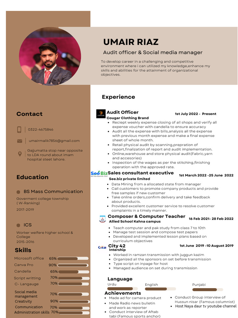 Umair CV 3 | PDF | Human Communication