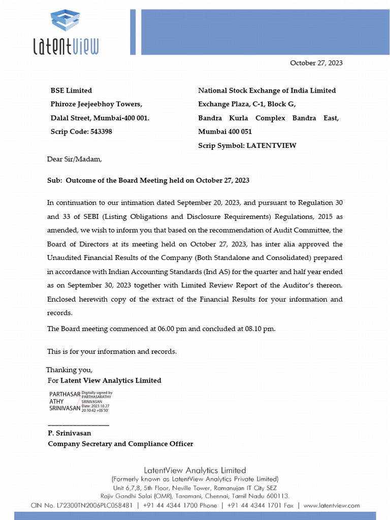 Latentvie Limited: Analytics | PDF | Investing | Audit