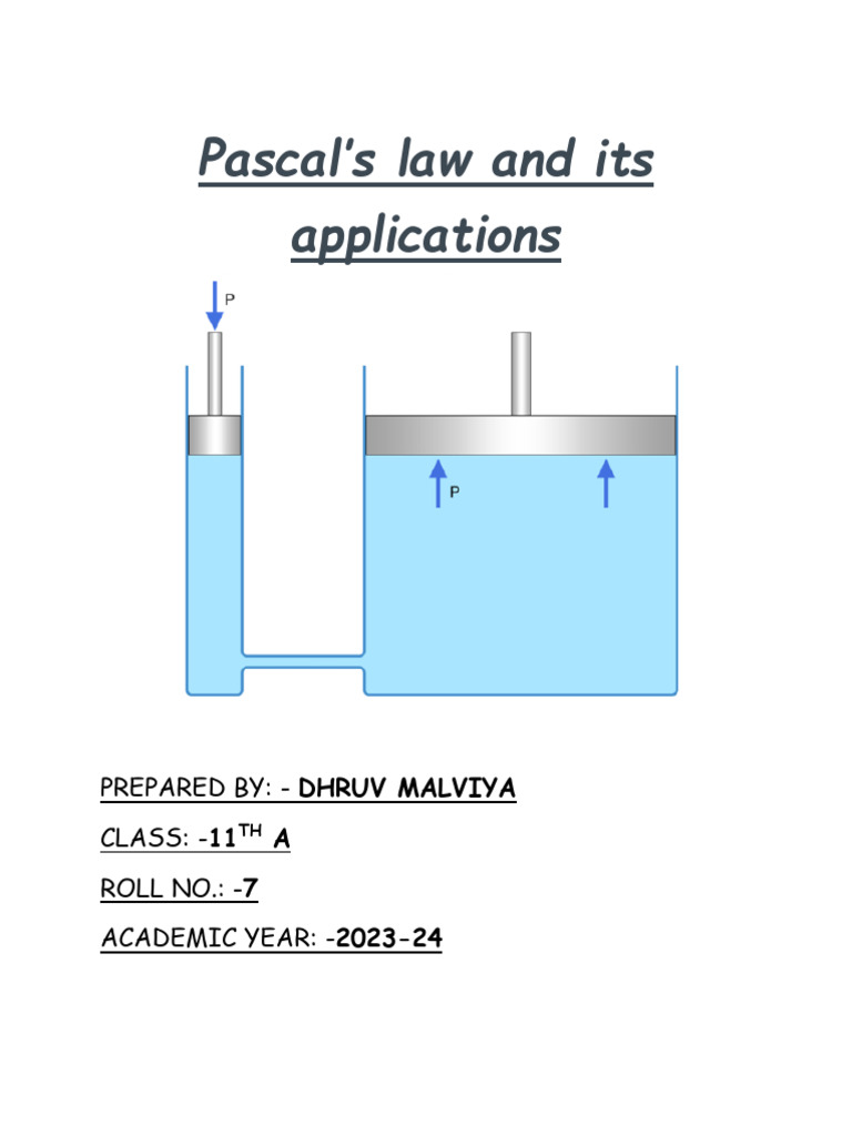 Pascal's Law and Its Applications | PDF | Pressure | Brake