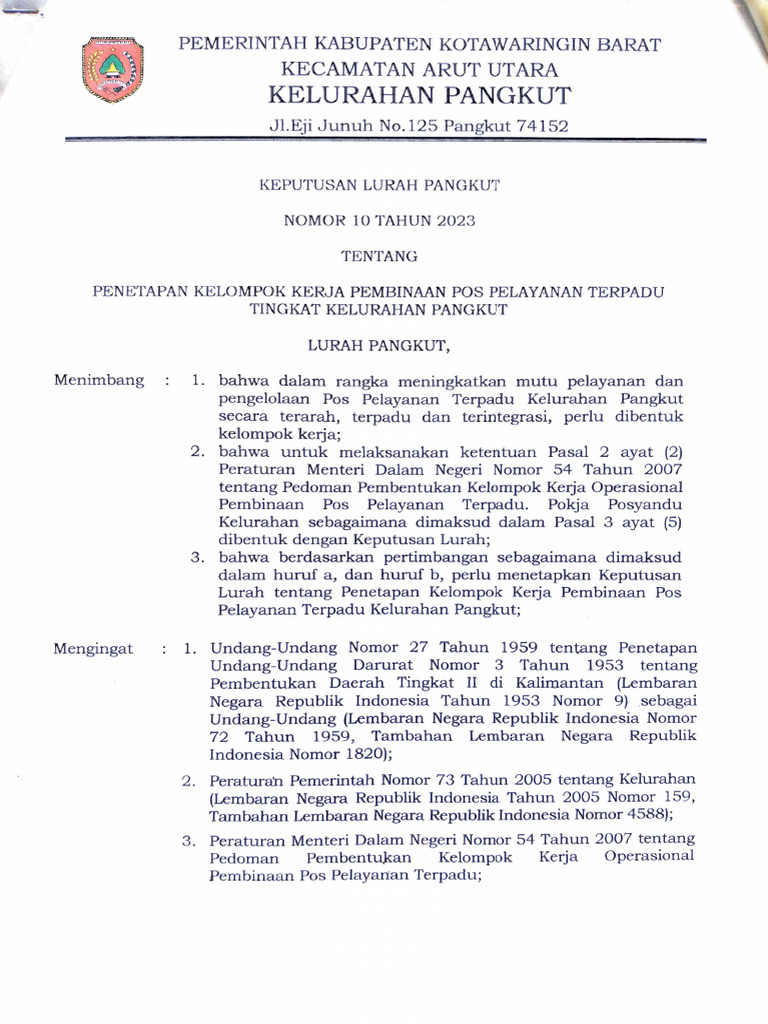 SK Pokja Posyandu | PDF