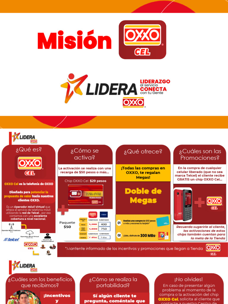 Lidera OXXO - OXXO Cel - Mision 2 | PDF | Telecomunicaciones | Informática