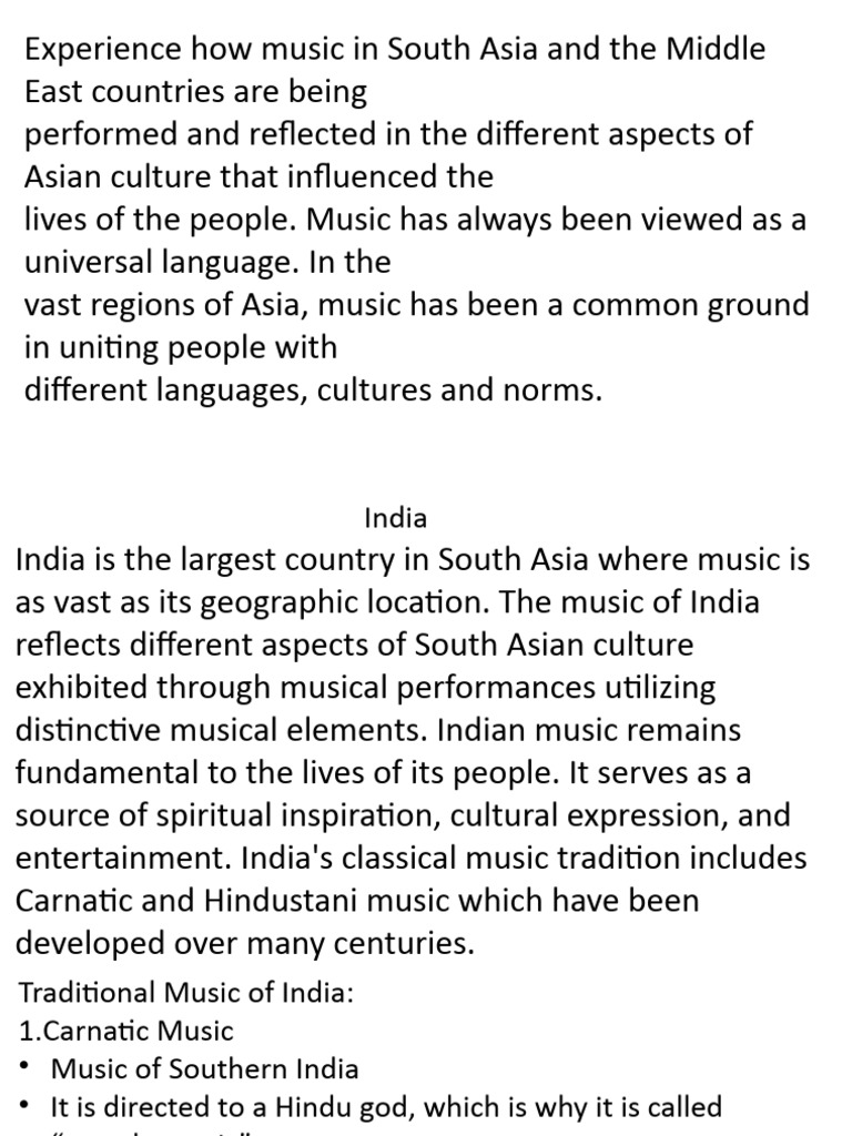 Traditional Music of South Asia & Israel | PDF | Musicology