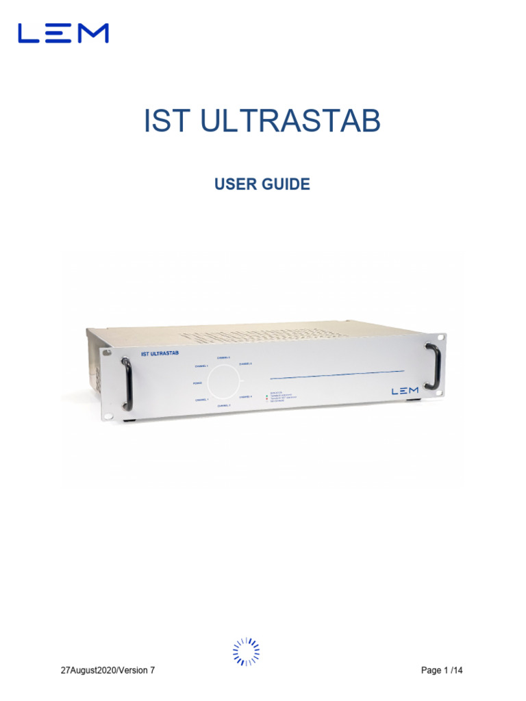 IST ULTRASTAB User Guide | PDF | Mains Electricity | Electrical Connector