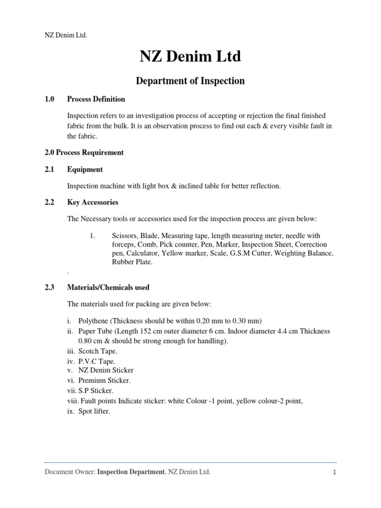 Final product Inspection | PDF | Textiles
