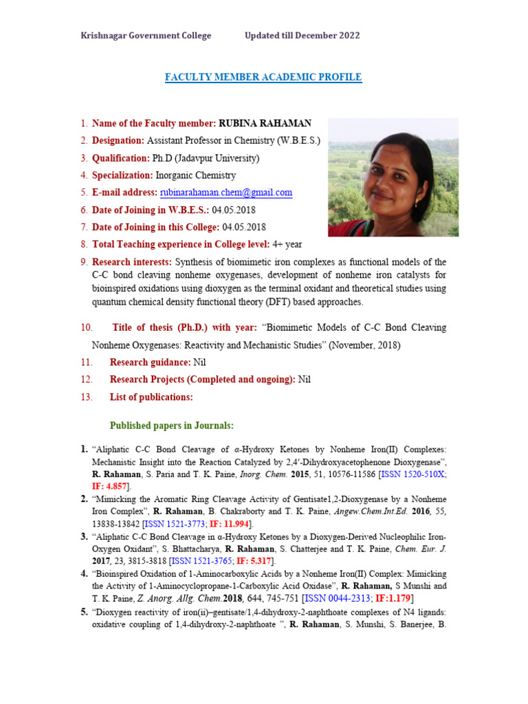 Chem - 7 - Rubina Rahaman | PDF | Chemistry | Organic Chemistry