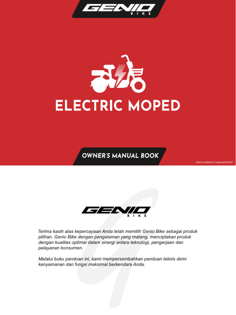 Manual Book Genio Bike E Moped | PDF