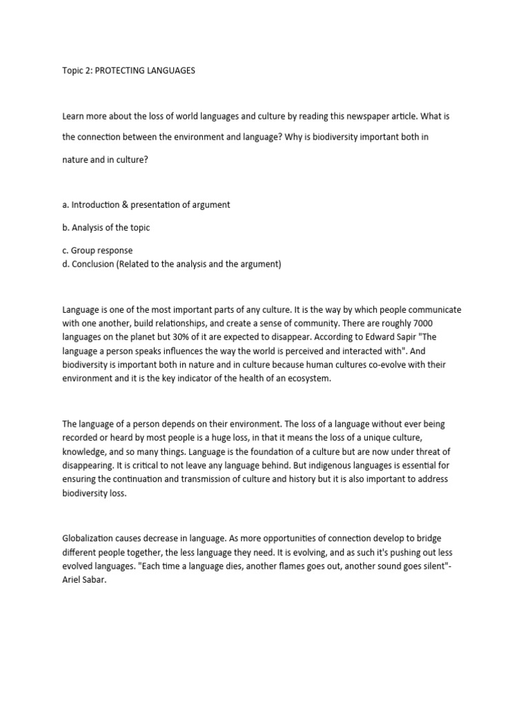 Protecting Languages & Cultures | PDF