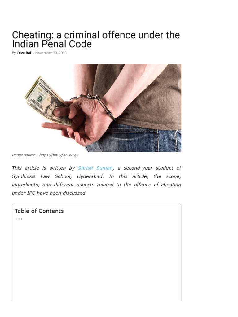 Understanding Cheating Under IPC | PDF | Vexatious Litigation | Mens Rea