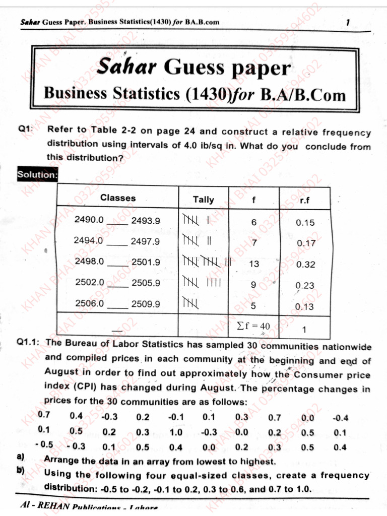 1430 Solved Guess Paper | PDF