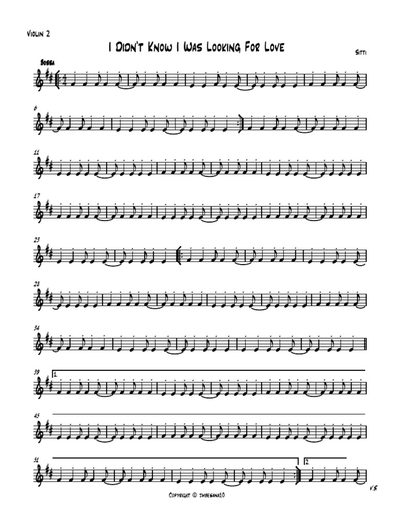 I Didn T Know I Was Looking For Love - Violin 2 | PDF