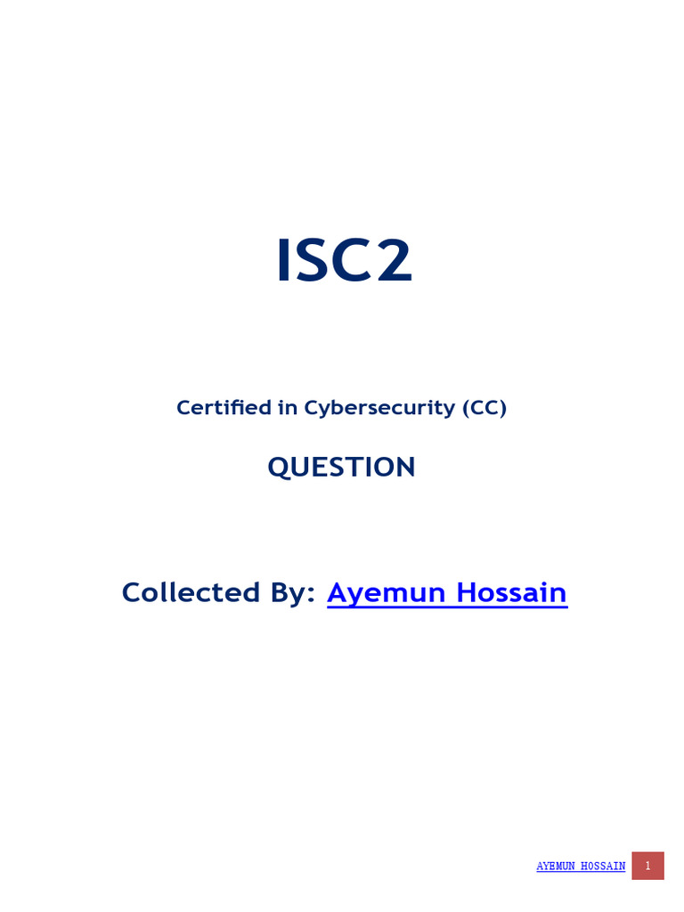 ISC2 200+ Dump Questions | PDF | Computer Security | Security