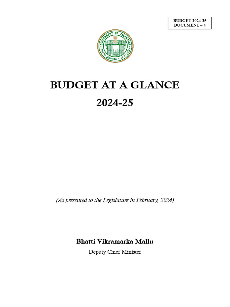 Telangana Budget at Glance | PDF | Government Budget Balance | Budget