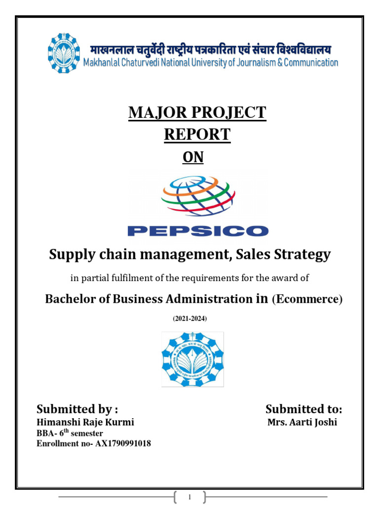 Pepsico MPR Marketing Project | PDF | Alcoholic Beverages | Pepsi Co