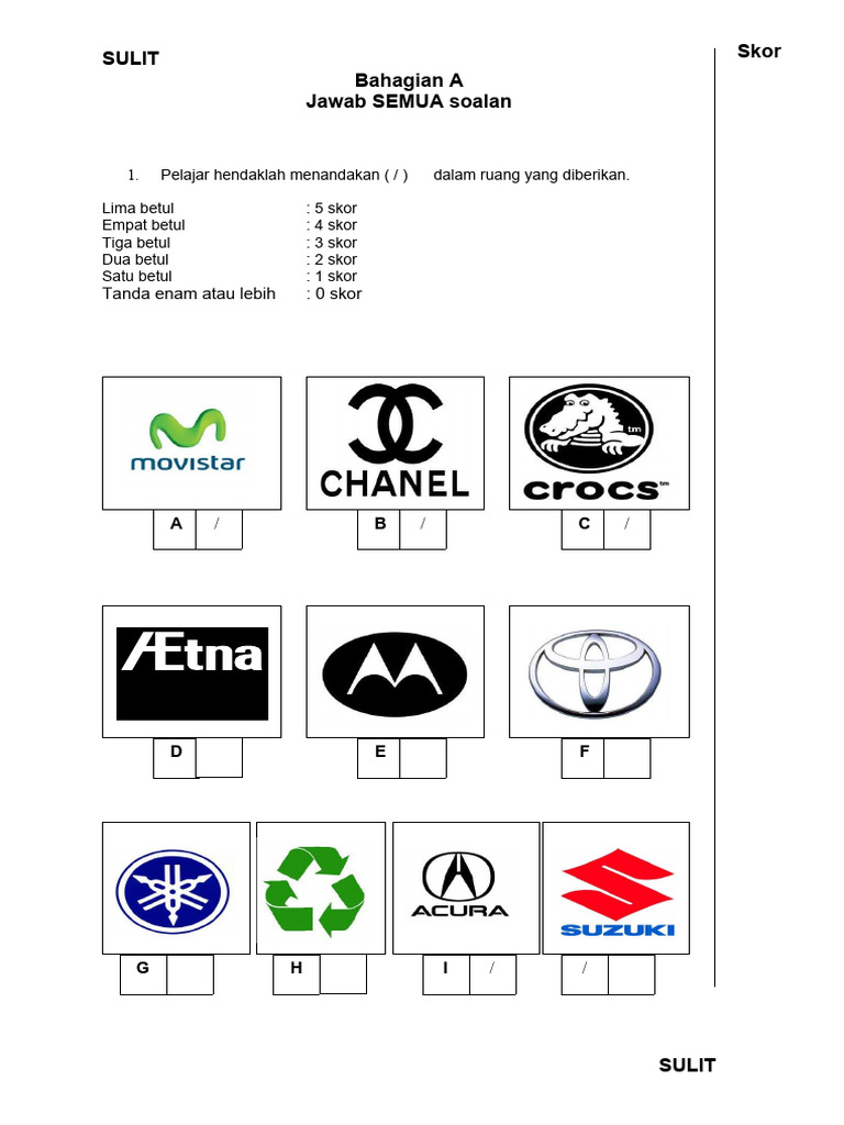Trial SPM 2012 MPV SRT (Skema) - 1 | PDF