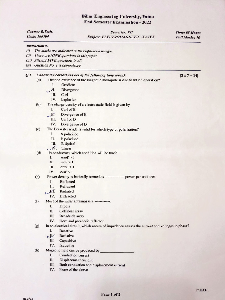 2022 7 Electromagneticxwaves | PDF | Polarization (Waves) | Physical Sciences