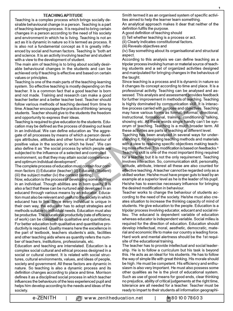 Teaching Aptitude Essentials | PDF | Teachers | Learning