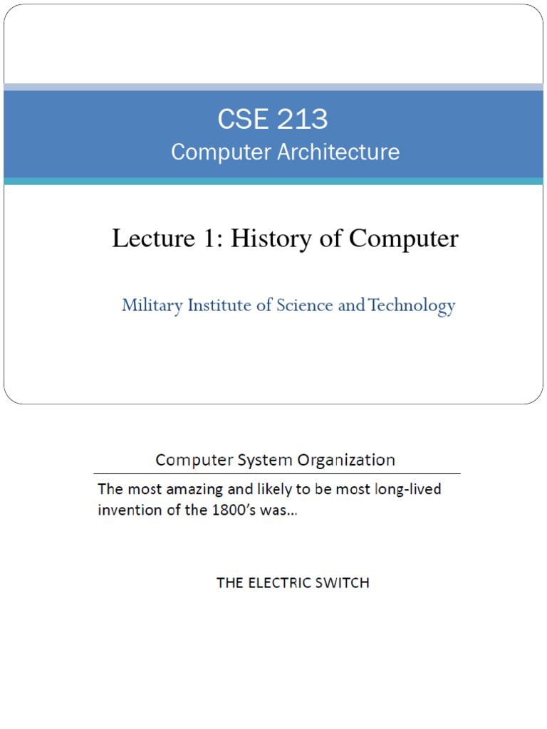 Week-1 (History of Computer) | PDF | Central Processing Unit | Microprocessor