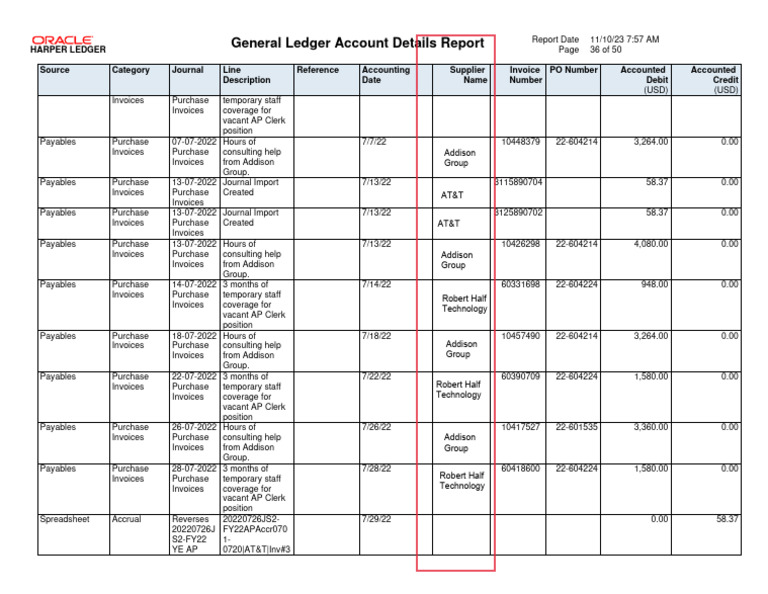 Pages From GeneralLedger General Ledger Report 10 | PDF | Accounts ...