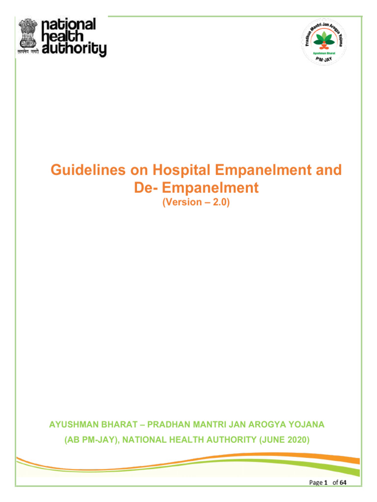 Hospital Empanelment Guidelines | PDF | Health Care | Social Programs