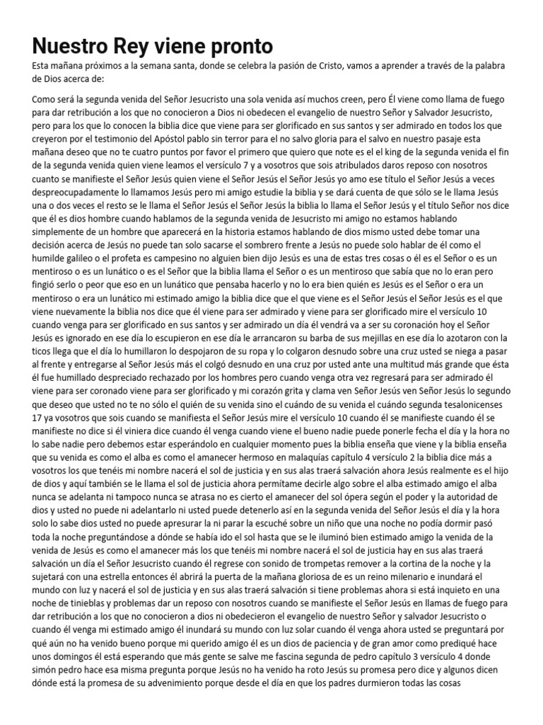 Nuestro Rey Viene Pronto - Devocionales LG | PDF | Cristo (título) | Jesús