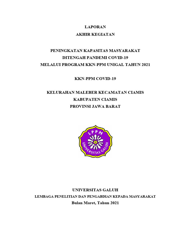 KKN-PPM Covid-19 di Maleber Ciamis | PDF