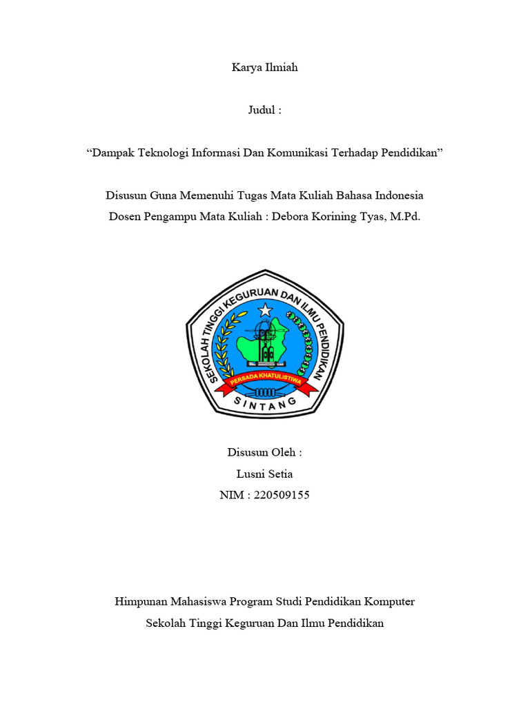 Dampak TIK pada Pendidikan di Indonesia | PDF