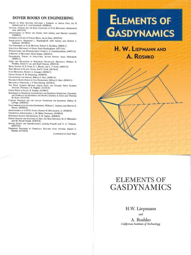 H. W. Liepmann, A. Roshko - Elements of Gasdynamics (2002, Dover ...