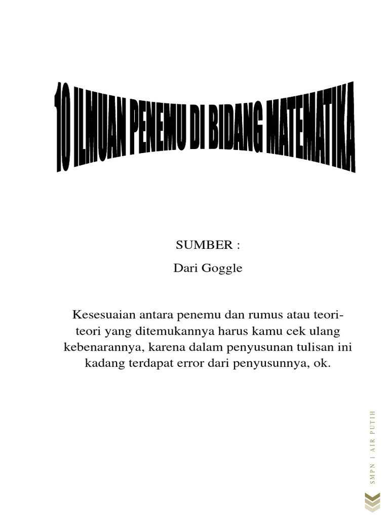 10-Ilmuwan Penemu Di Bidang Matematika | PDF | Ilmu Sosial | Klasik