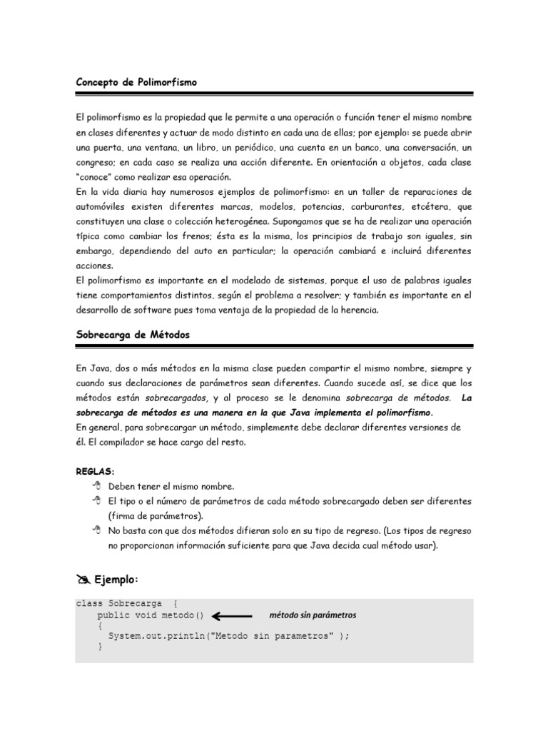 Sobrecarga de Métodos y Constructores | PDF | Constructor (Programación ...