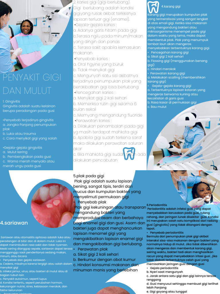 Penyakit Gigi dan Mulut: Gejala & Pencegahan | PDF
