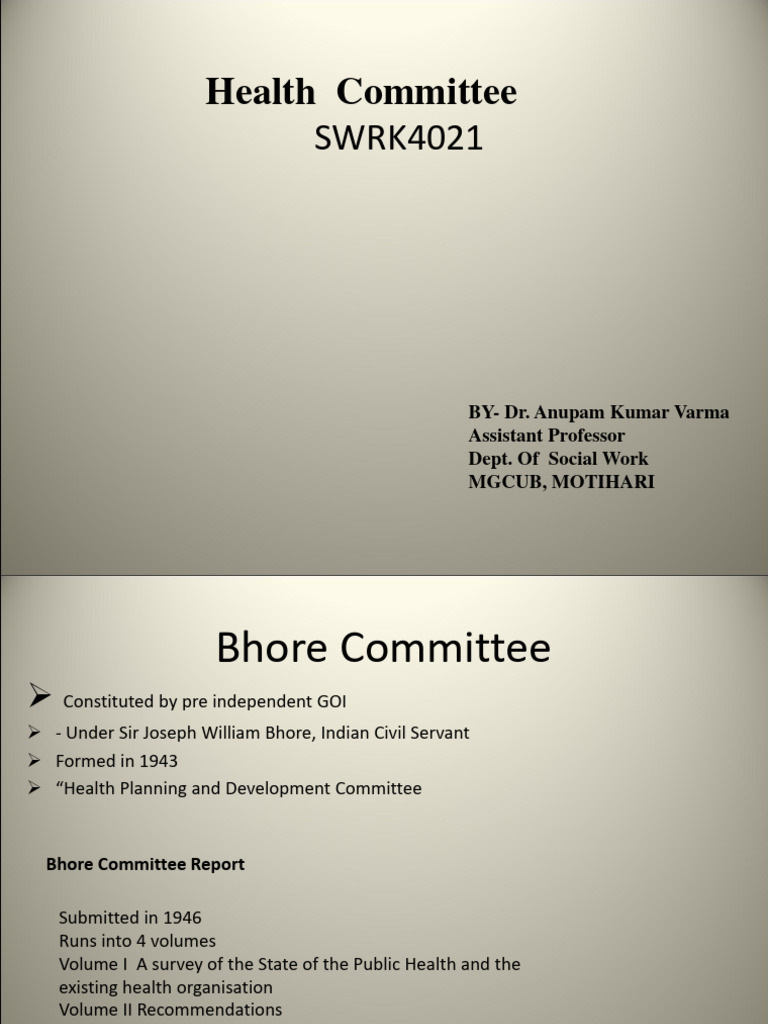 On Bhore Committe Report | Download Free PDF | Medicine | Health Care