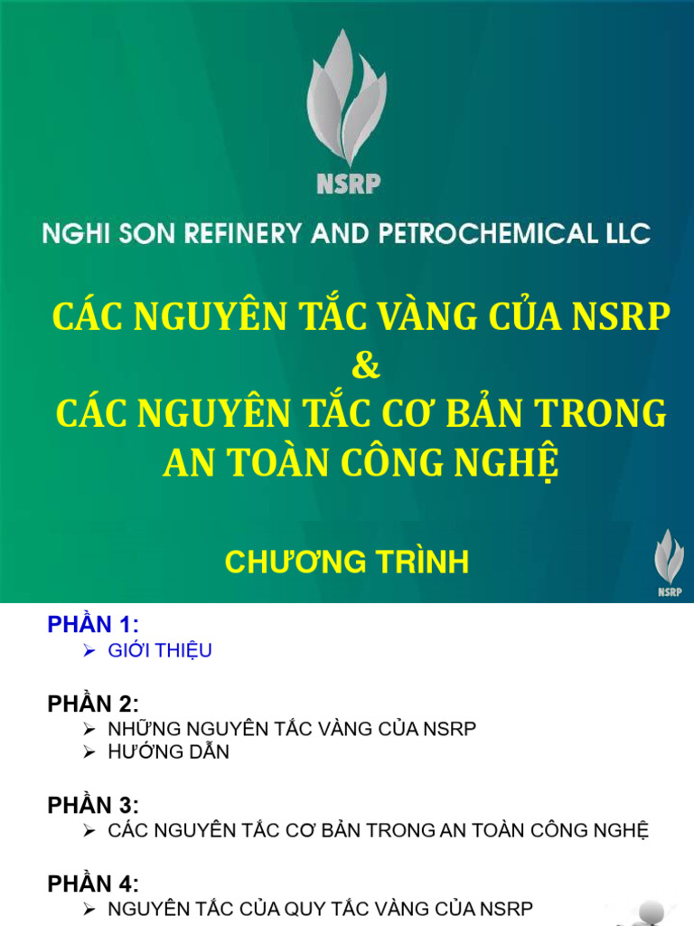NSRP Lifesaving Rules & Process Safety Fundamentals - Vietnamese | PDF