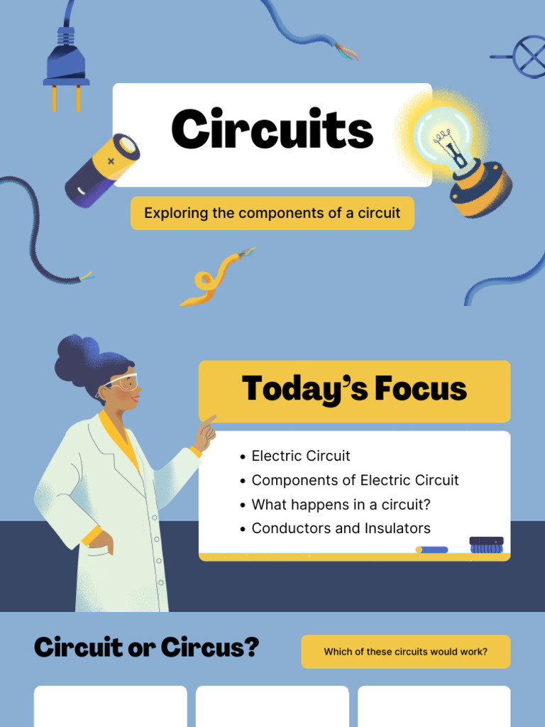 Circuits Education Presentation In Blue Yellow Flat Cartoon Style 2